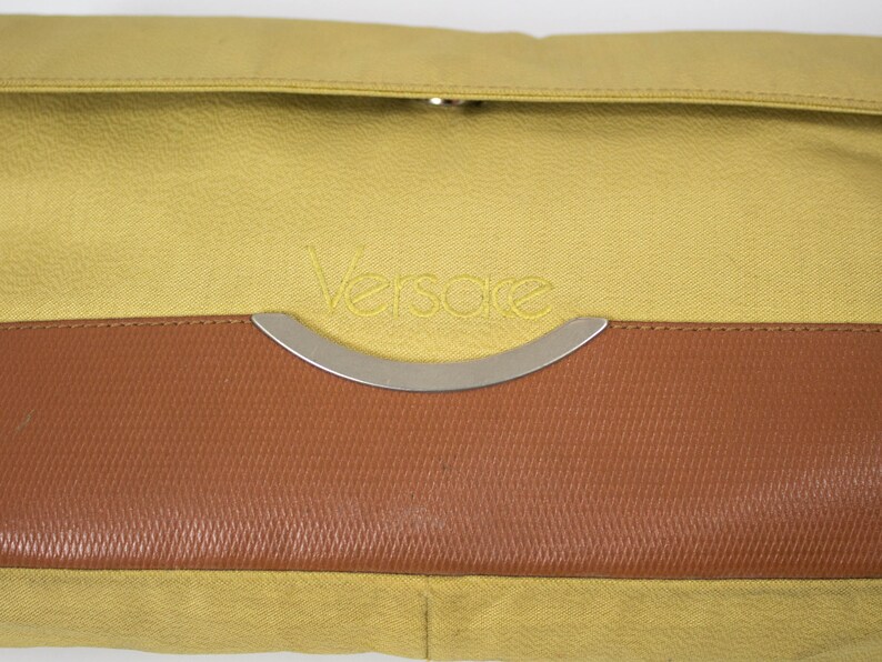 Gianni Versace Versace Yellow Color Canvas Purse Vintage | Etsy