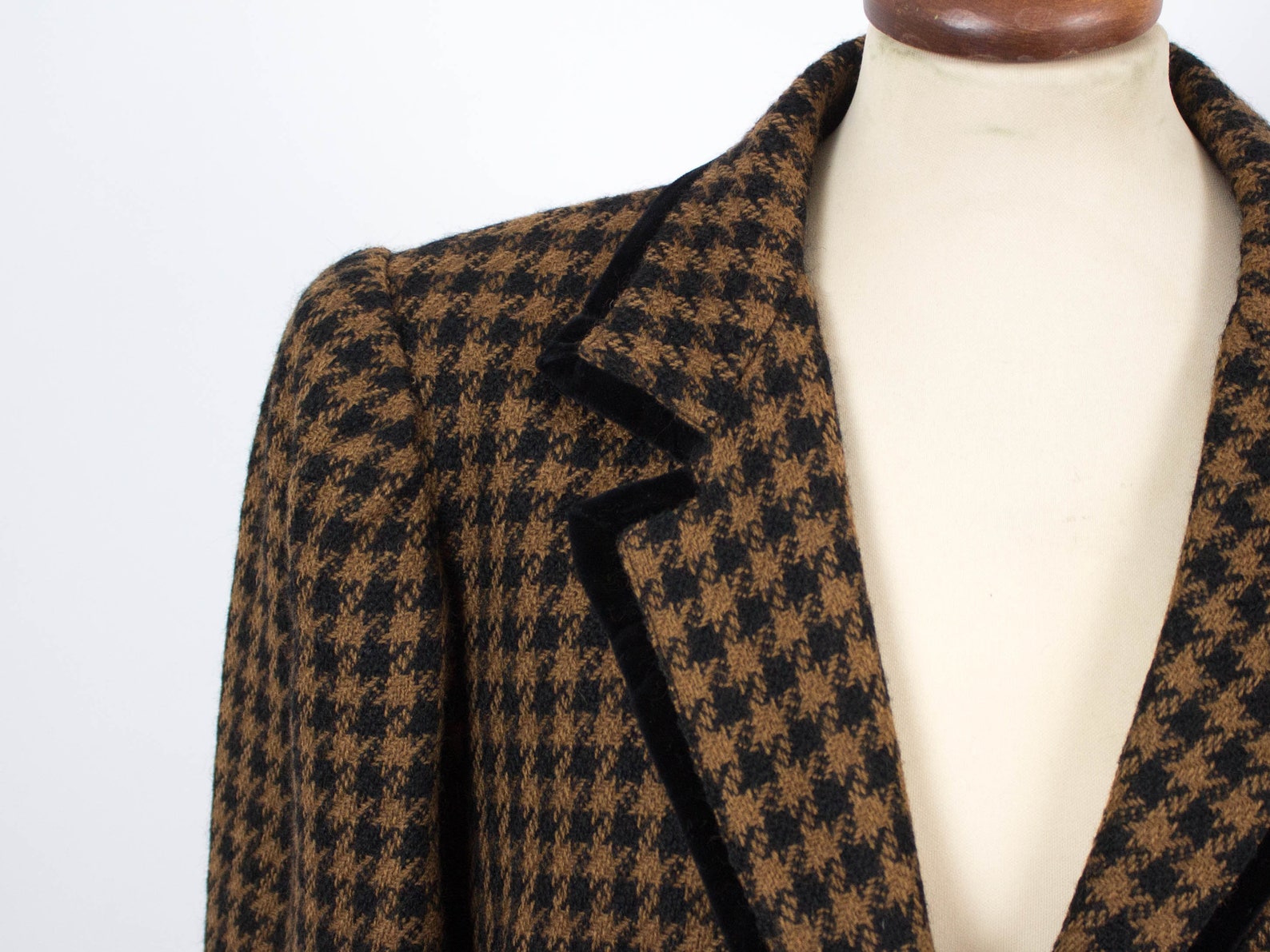 Checked Jacket 80s Vintage Brown Black Button Jacket Wool | Etsy