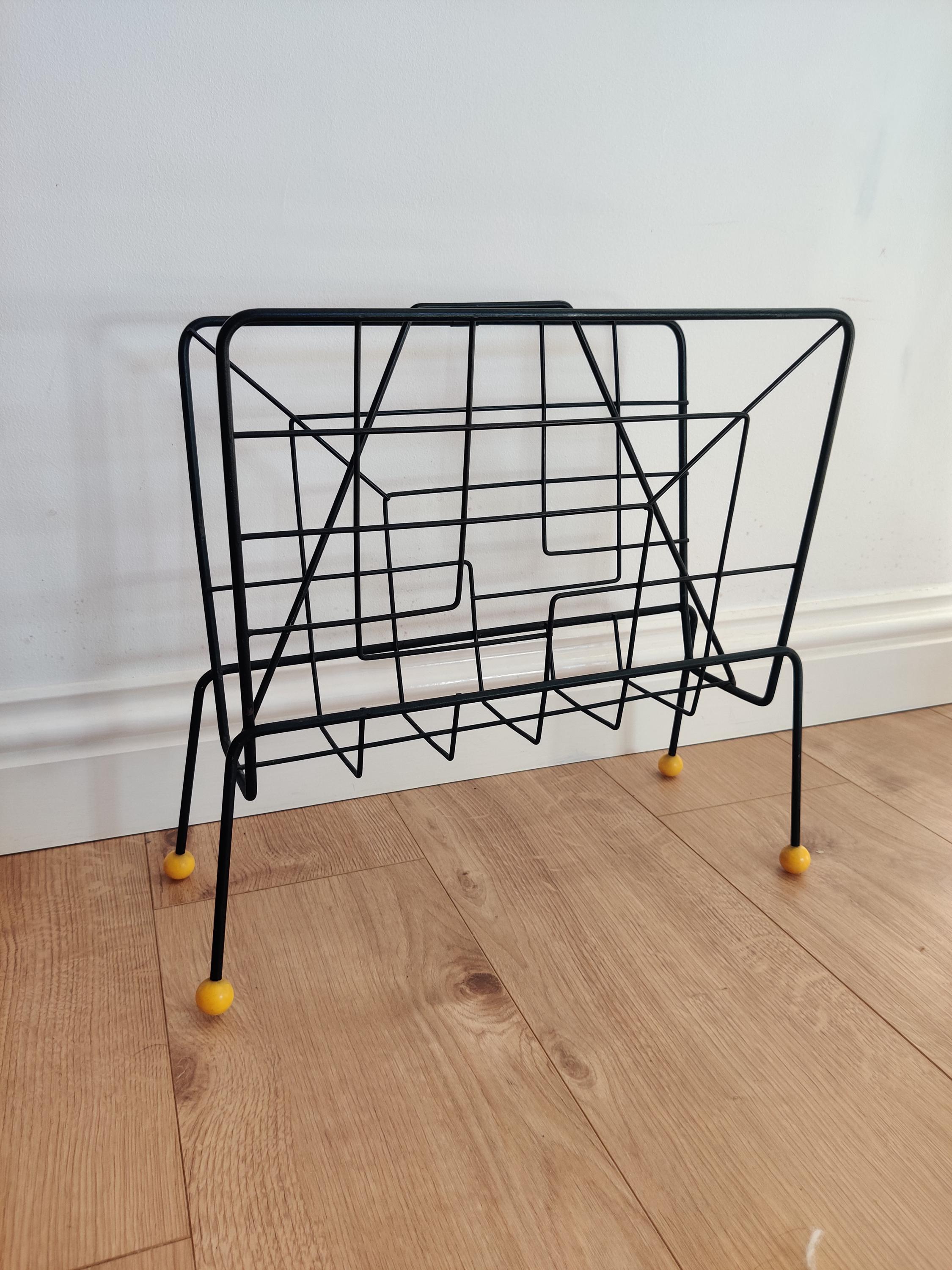 Atomic Style Vintage Wire Magazine Rack. - Etsy