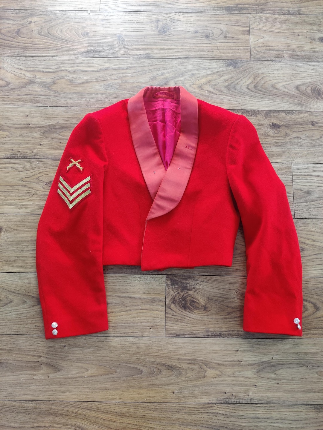 Vintage British Army Sergeants Scarlet Mess Dress, Crossed Riffles by ...