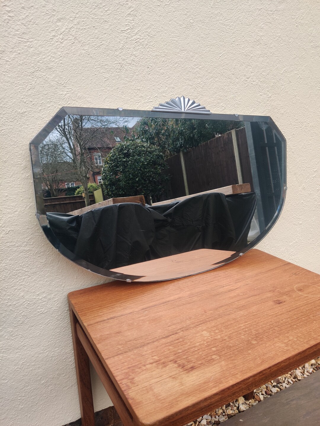 Art Deco Vintage Bevelled Edge Frameless Mirror, Vintage Bevelled Edge ...