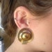 1980s Gold Round Disc Clip on Earrings - Etsy
