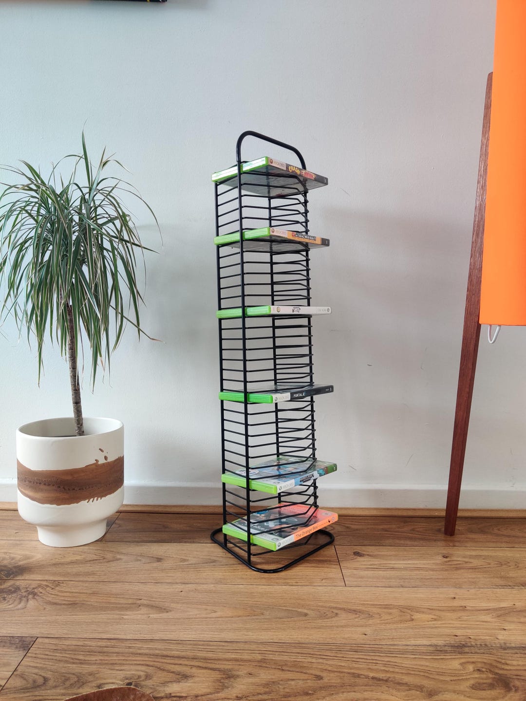 Vintage Wire DVD Tower, Post Modern, Holds 36 Dvds, Playstation, Xbox ...