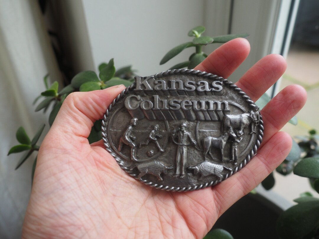 Kansas Coliseum Wichita, Heavy Metal Belt Buckle Vintage - Etsy