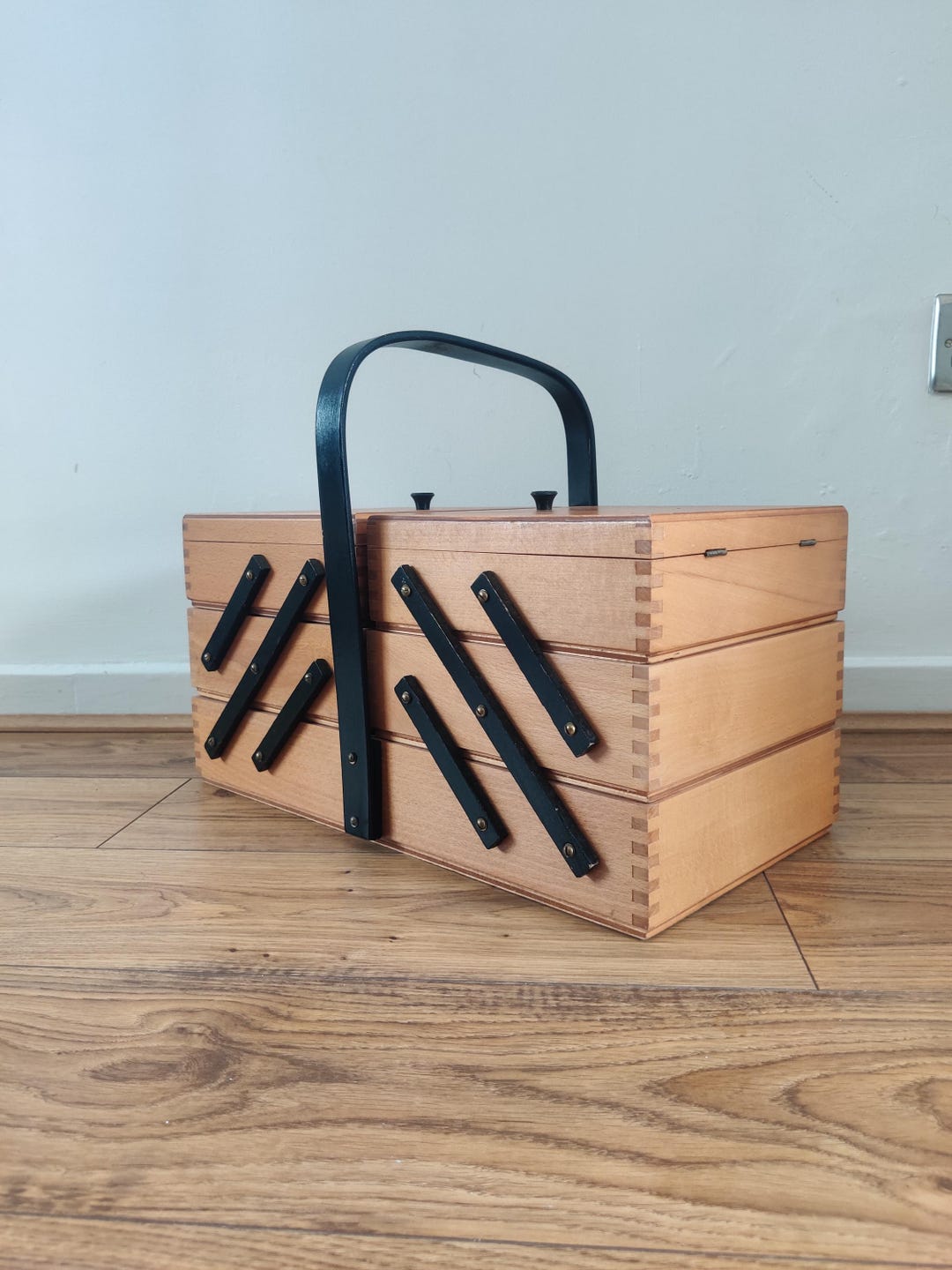 Vintage Mid Century Modern Sewing Box, Work Box, Cantilever Craft Box ...