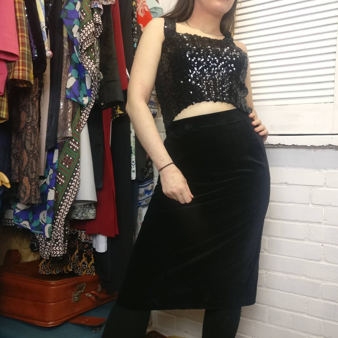 Black Sequin Sparkly Party Festival Crop Top - Etsy