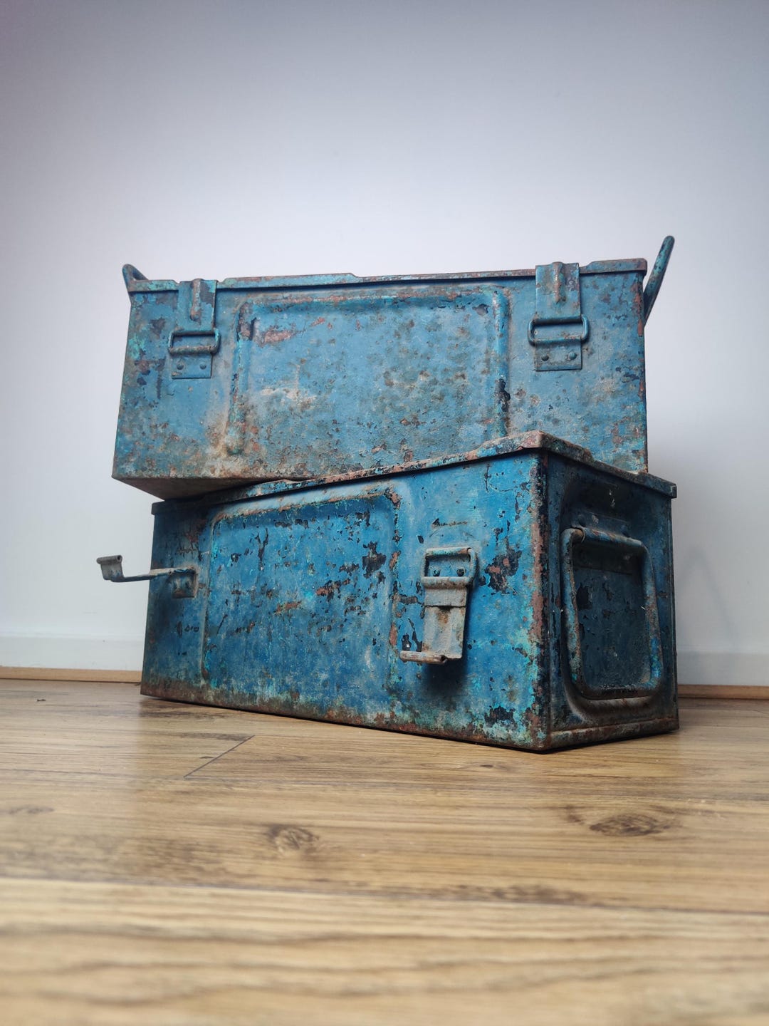 WW2 Vintage British Metal Ammo Boxes, Army Surplus, Military, Metal ...