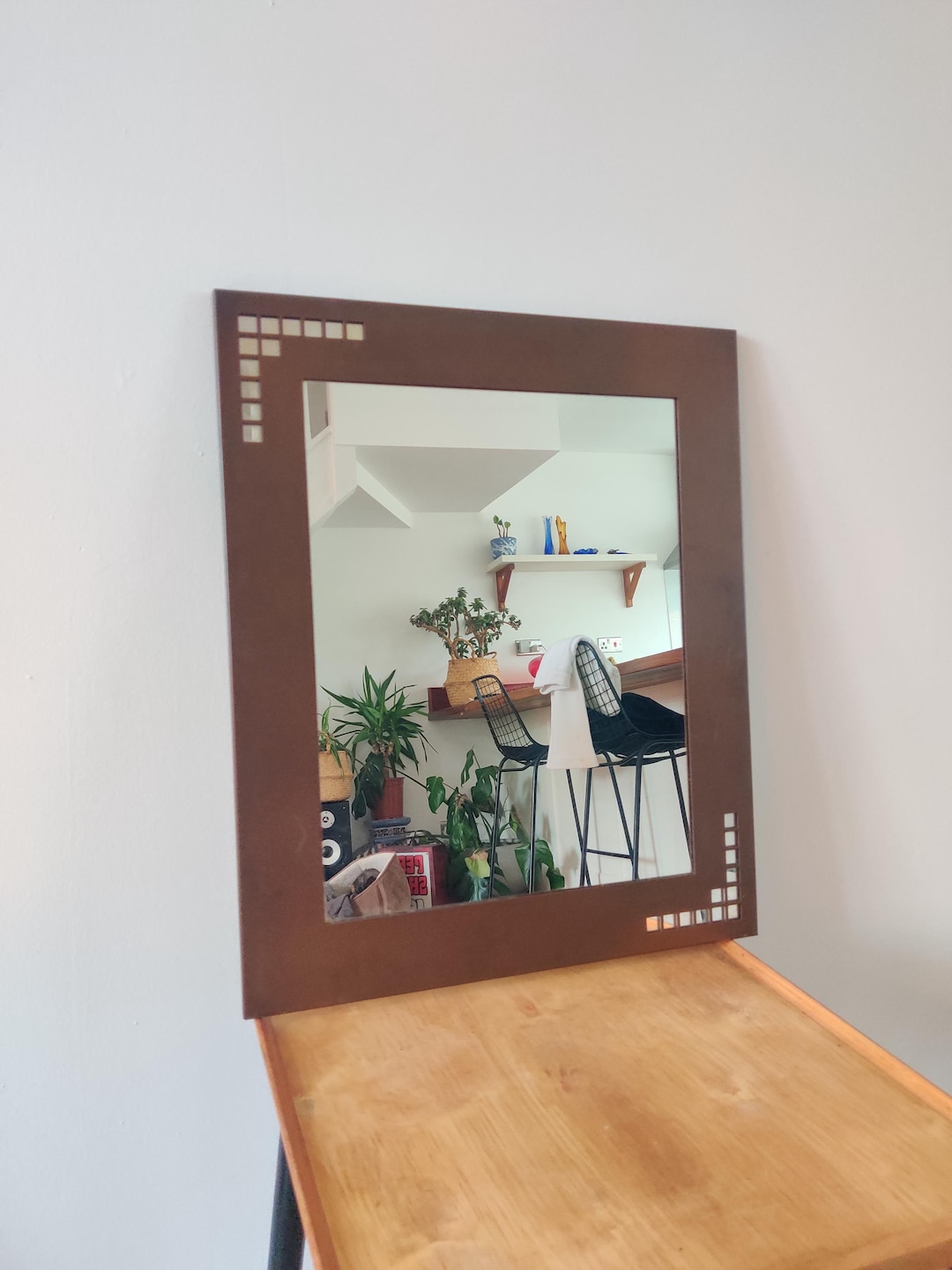Vintage 2000s Metal Framed Mirror With Cut Out Detailing, Y2k, Post ...