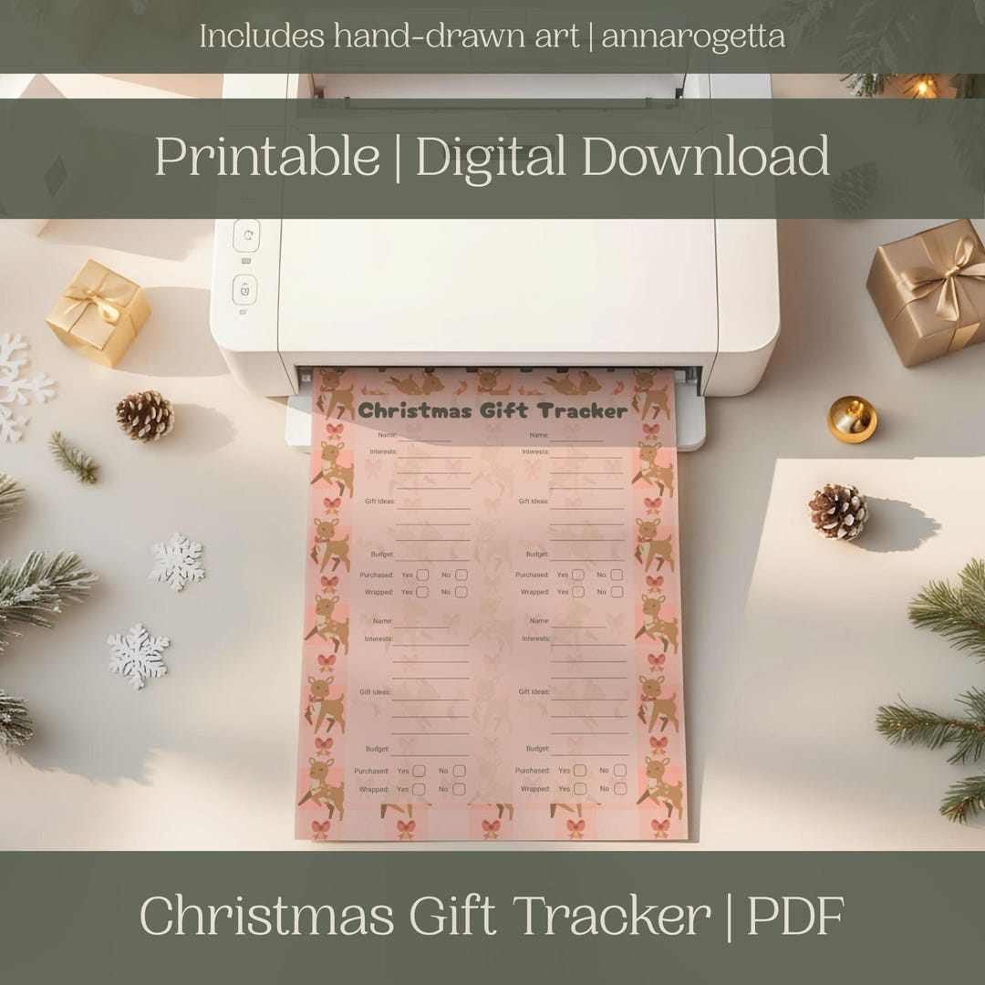 Printable Christmas Gift Ideas Tracker Planner PDF Digital Download ...