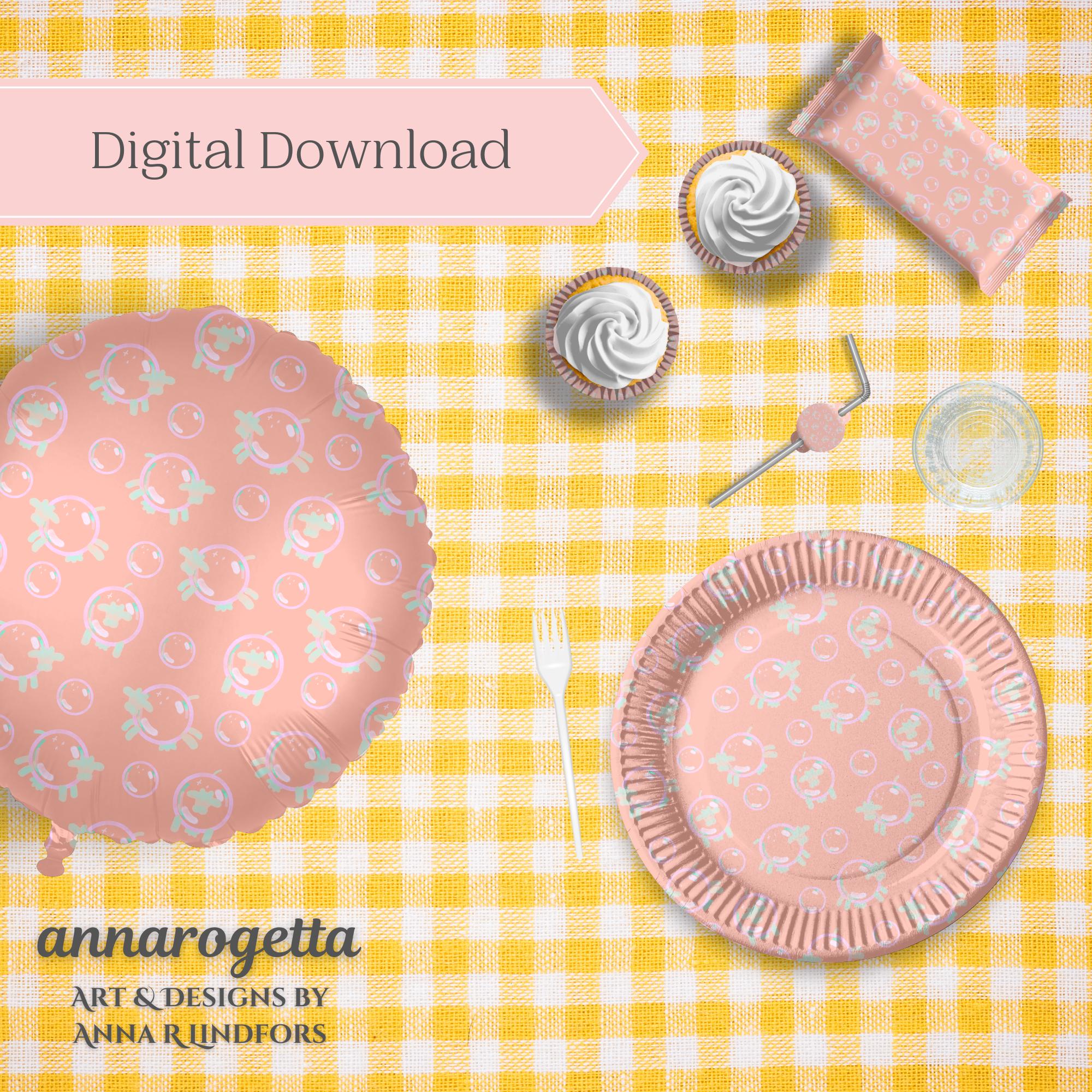 Peach Bubble Cow Seamless Pattern, Pastel Farm Nursery Design (digital ...