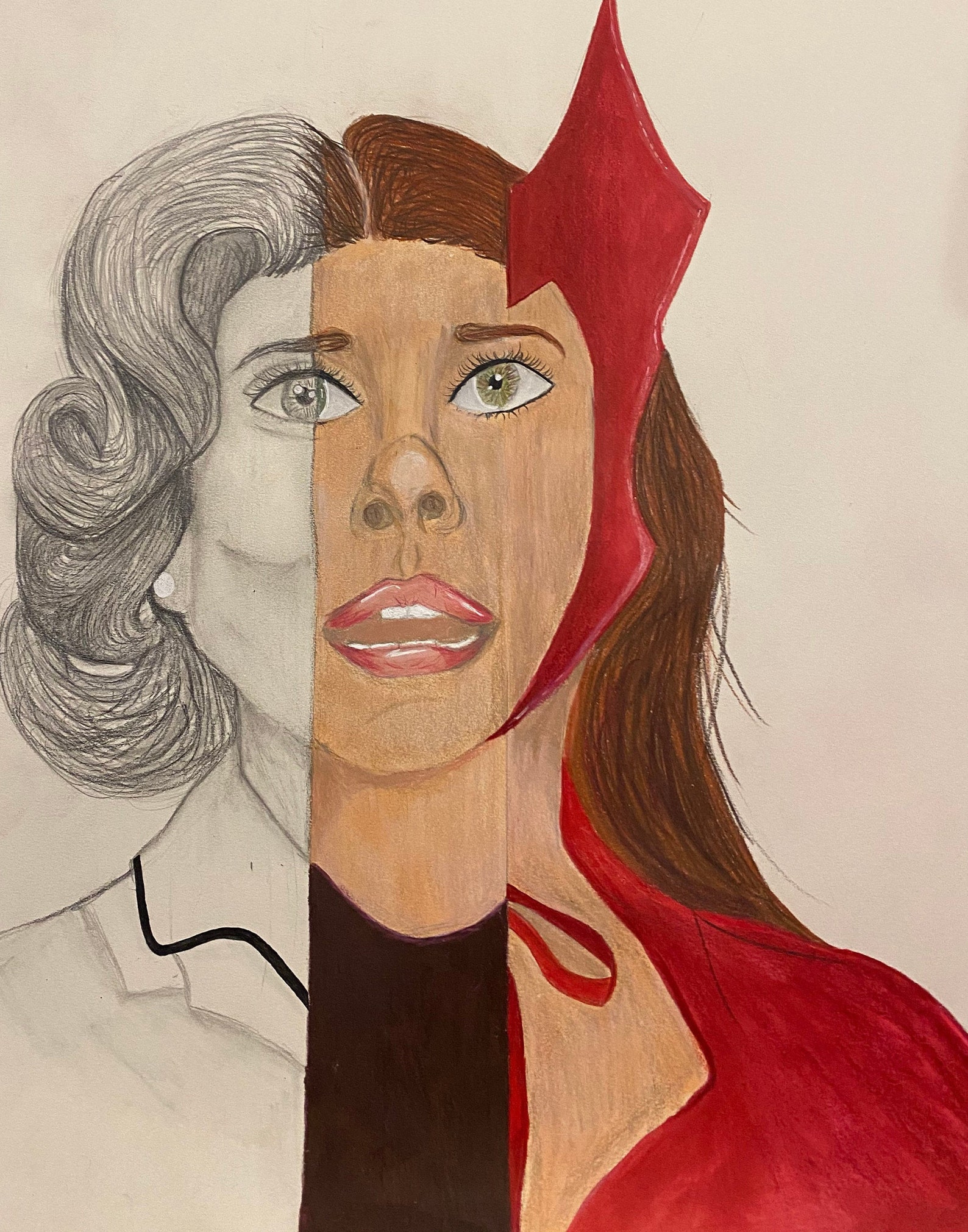 WandaVision ART PRINT vison Wanda maximoff wanda | Etsy