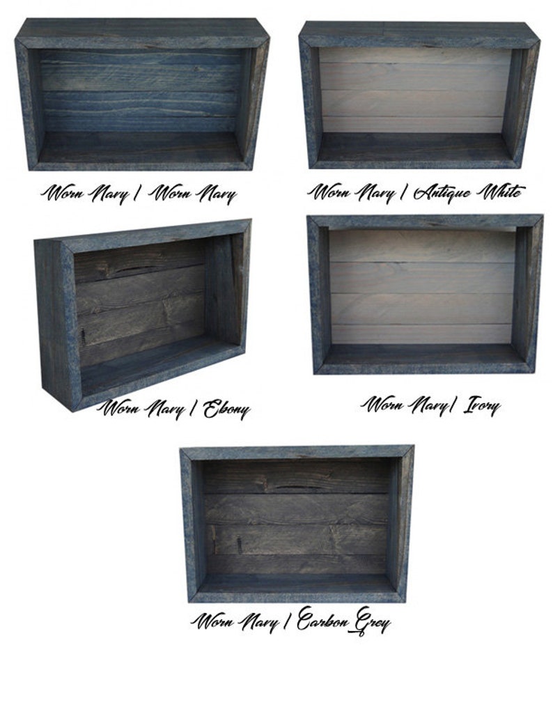 Wood / Wooden Shadow Box Display With Backing - Two Tone - Rustic ...