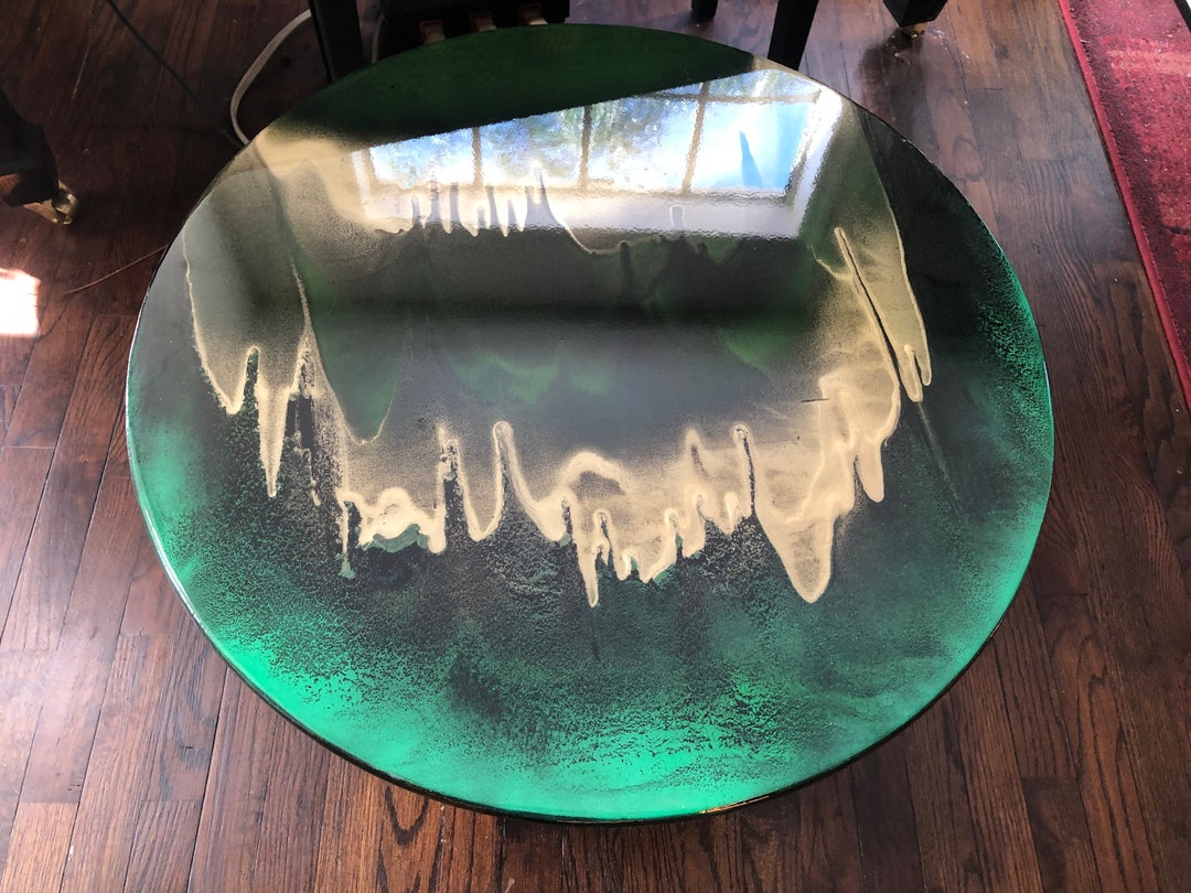 Round Epoxy Resin Flow Art Wall Decor Sculpture - Wooden Epoxy Rustic ...