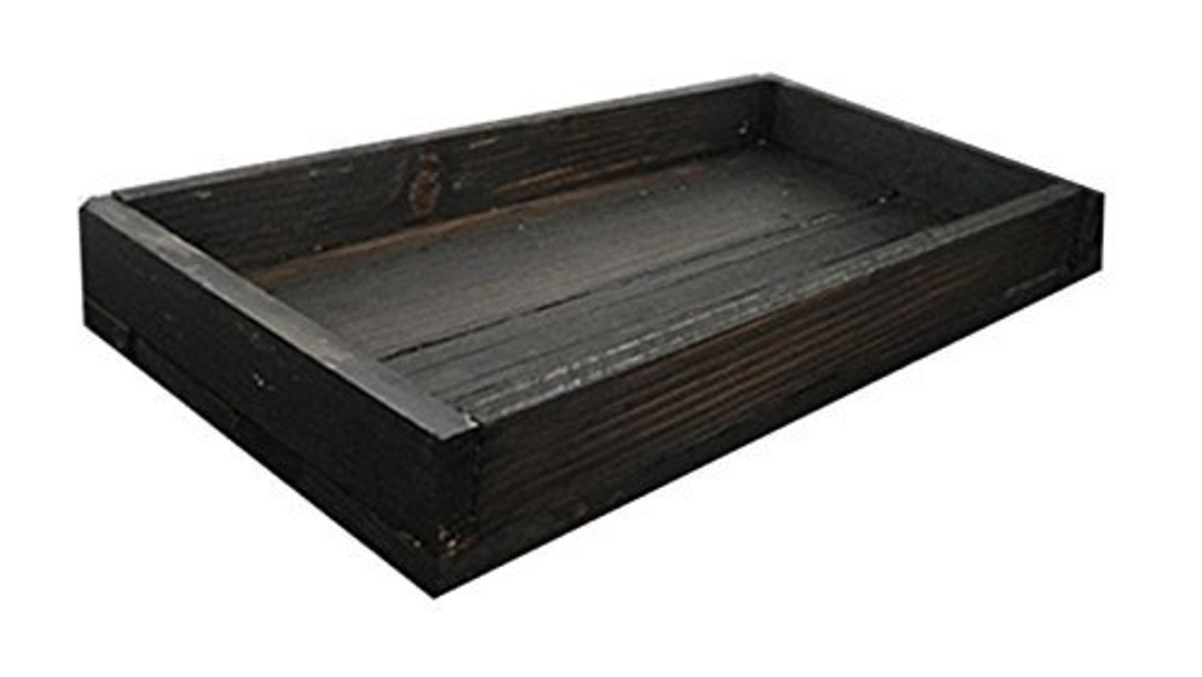 Wood Display / Serving Tray - Ebony Black - Decorative Distressed ...