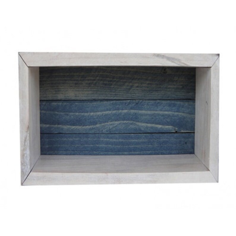 Wood / Wooden Shadow Box Display With Backing Two Tone Rustic ...