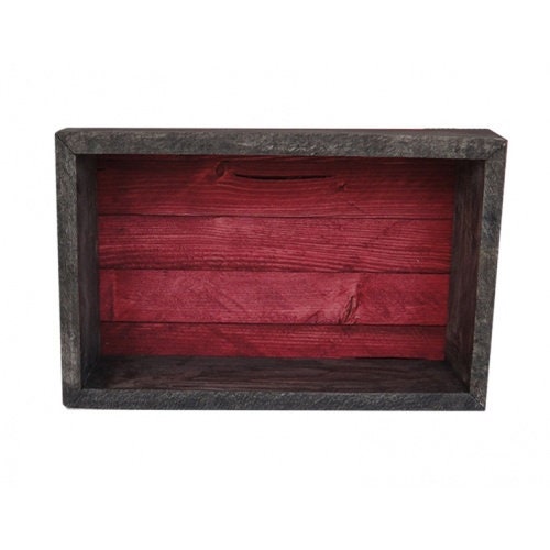 Wood / Wooden Shadow Box Display With Backing - Two Tone - Rustic ...