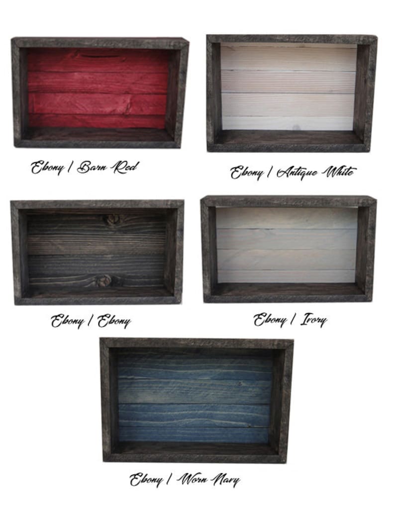 Wood / Wooden Shadow Box Display With Backing - Two Tone - Rustic ...