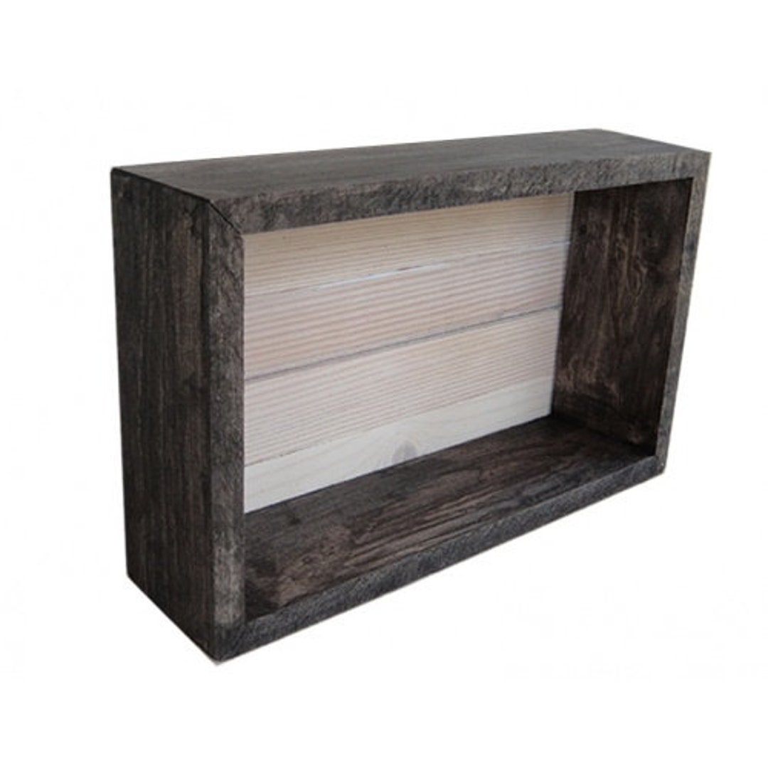 Wood / Wooden Shadow Box Display With Backing - Two Tone - Rustic ...
