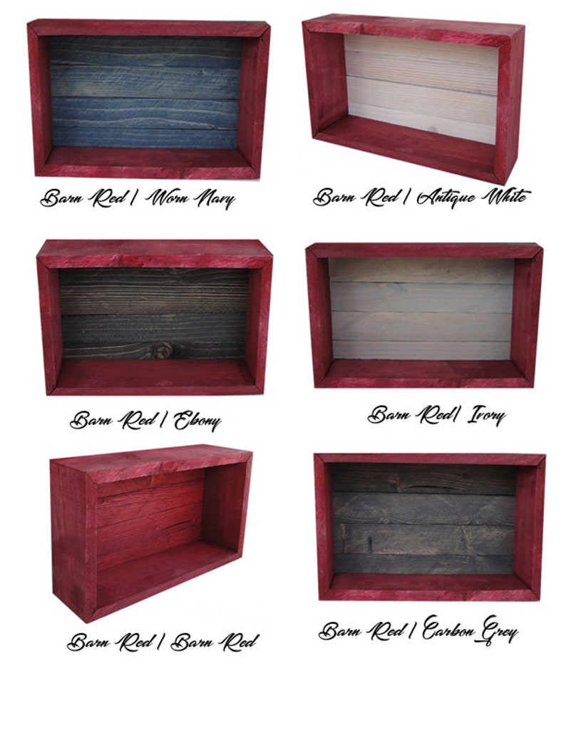 Wood / Wooden Shadow Box Display With Backing - Two Tone - Rustic ...