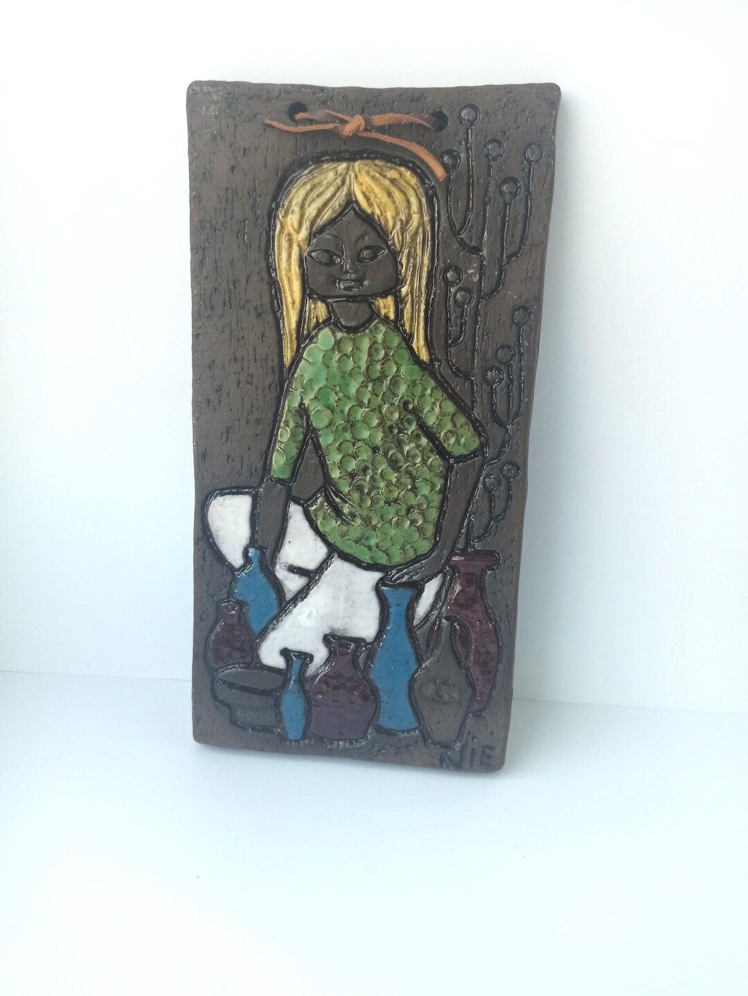 Vintage Ninnie Forsgren 1960s Ceramic Wall Plaque | Handmade in Sweden ...