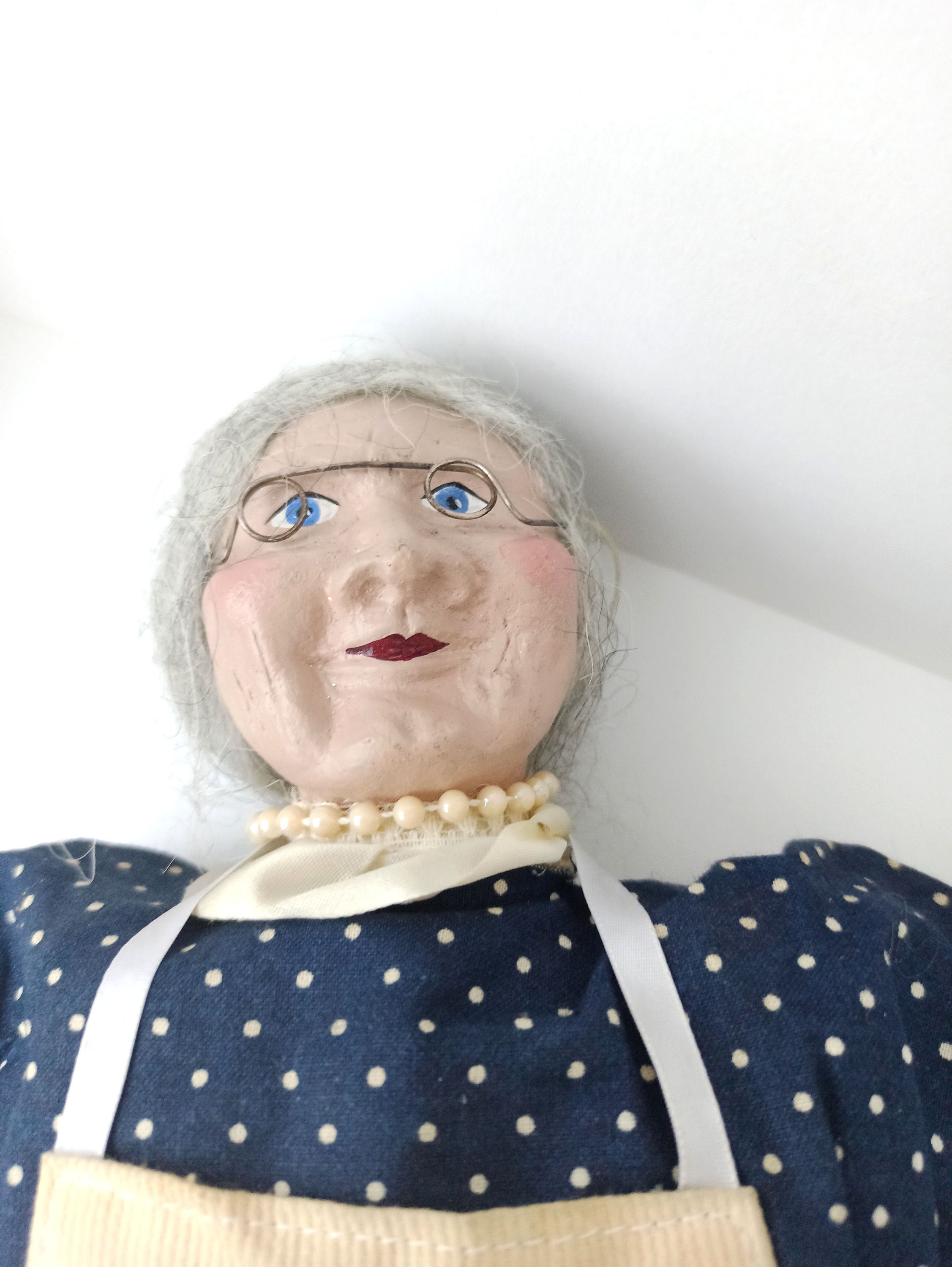 Vintage Interia German Marionette Old Lady With Flowers - Etsy