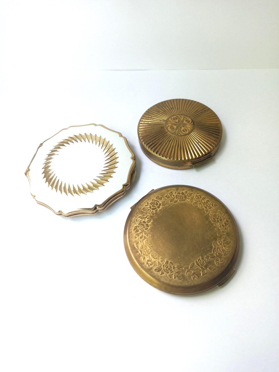 Set of 3 Vintage Powder Boxes Stratton - Etsy