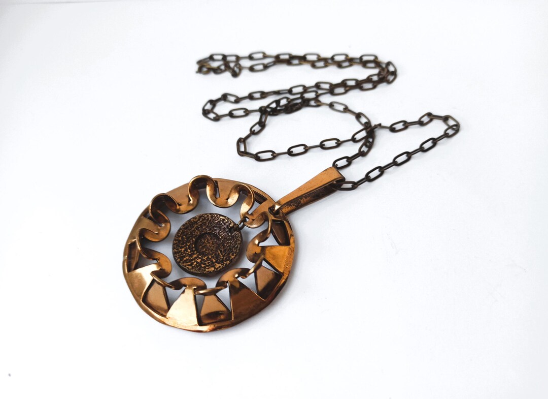 RAR Vintage Alton K.E Palmberg Large Bronze Pendant and Chain Sweden - Etsy