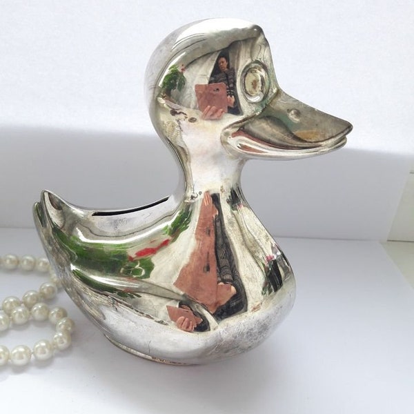Silver Duck Bank - Etsy