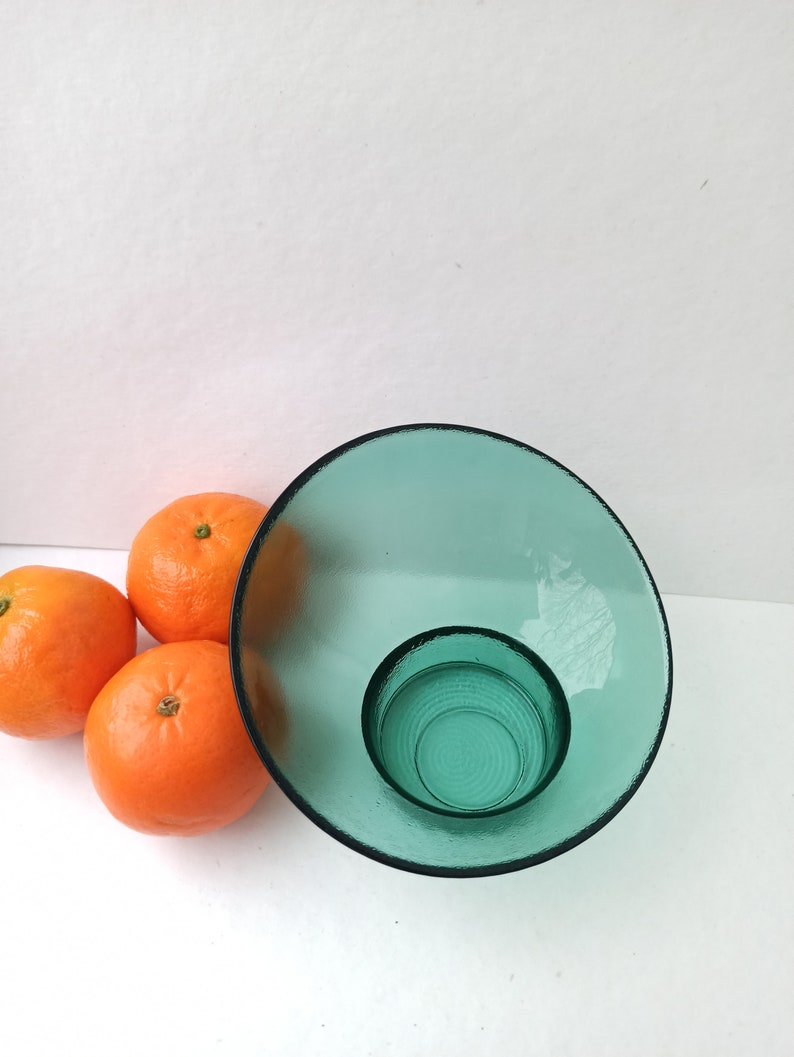 Original Vintage Green Glass Candlestick Scandinavian Design - Etsy