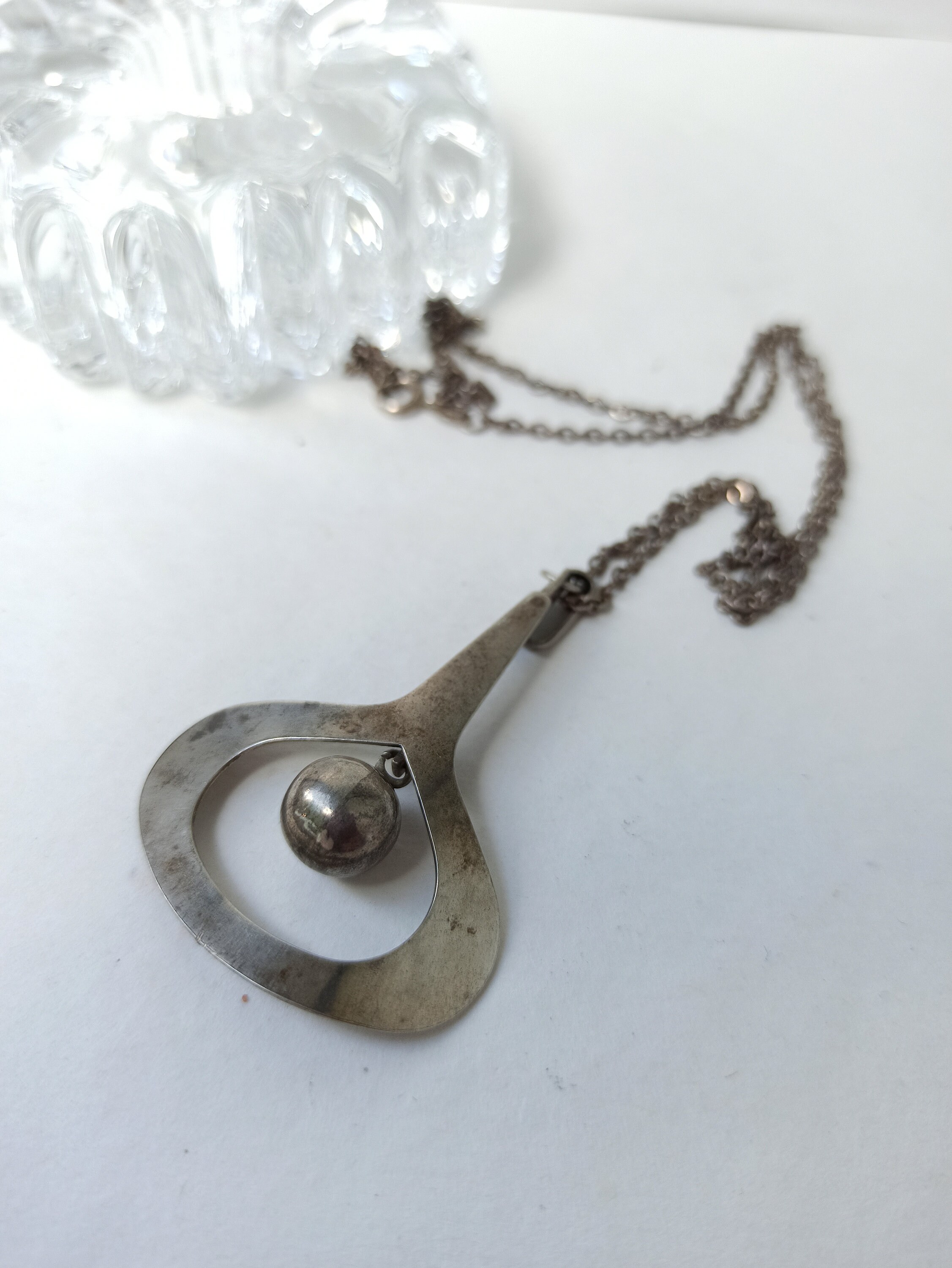 Vintage Modernist Norway Chain Pendant OXO H.C Ostrem 830s Silver H.C ...