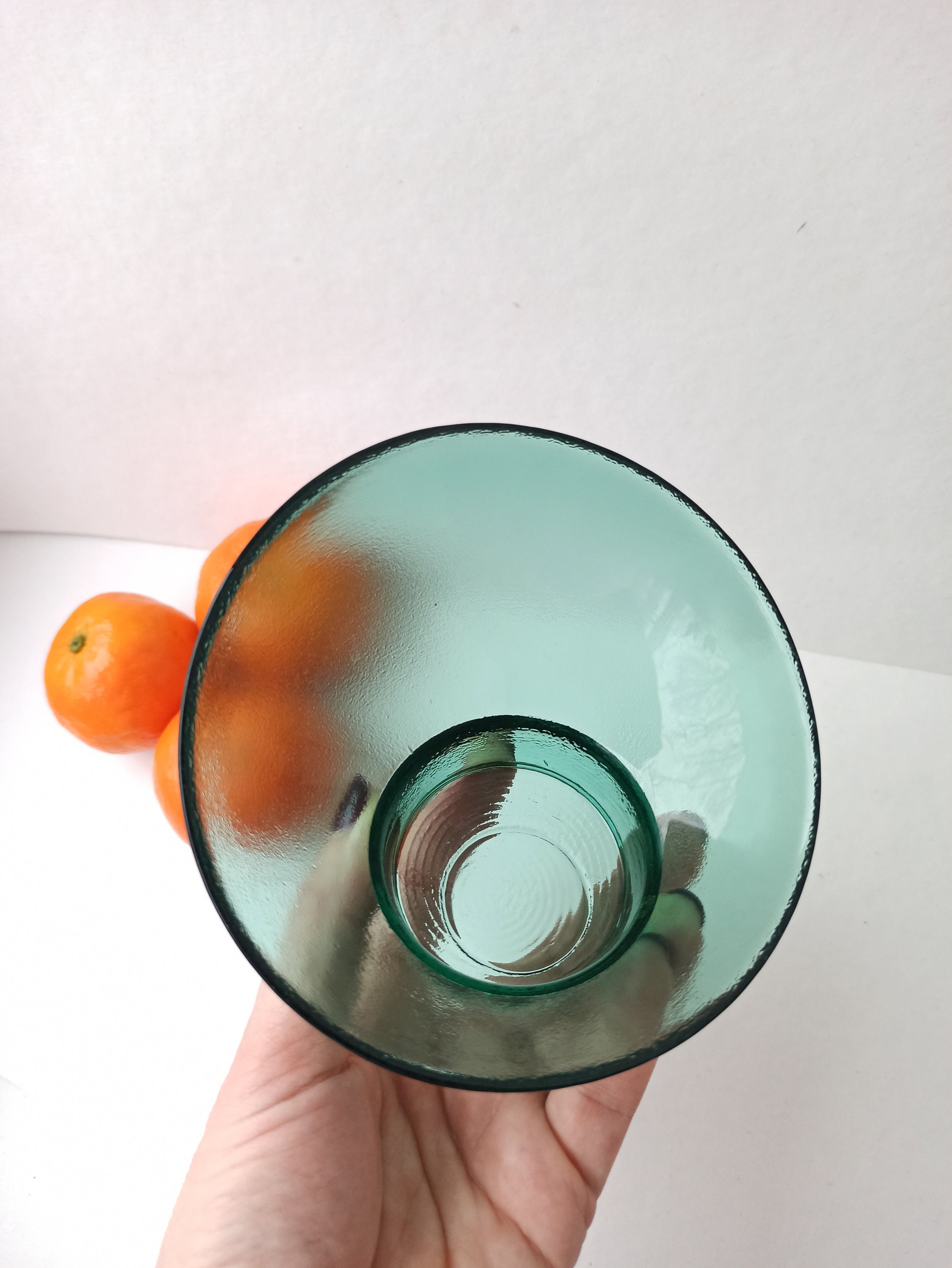 Original Vintage Green Glass Candlestick Scandinavian Design - Etsy
