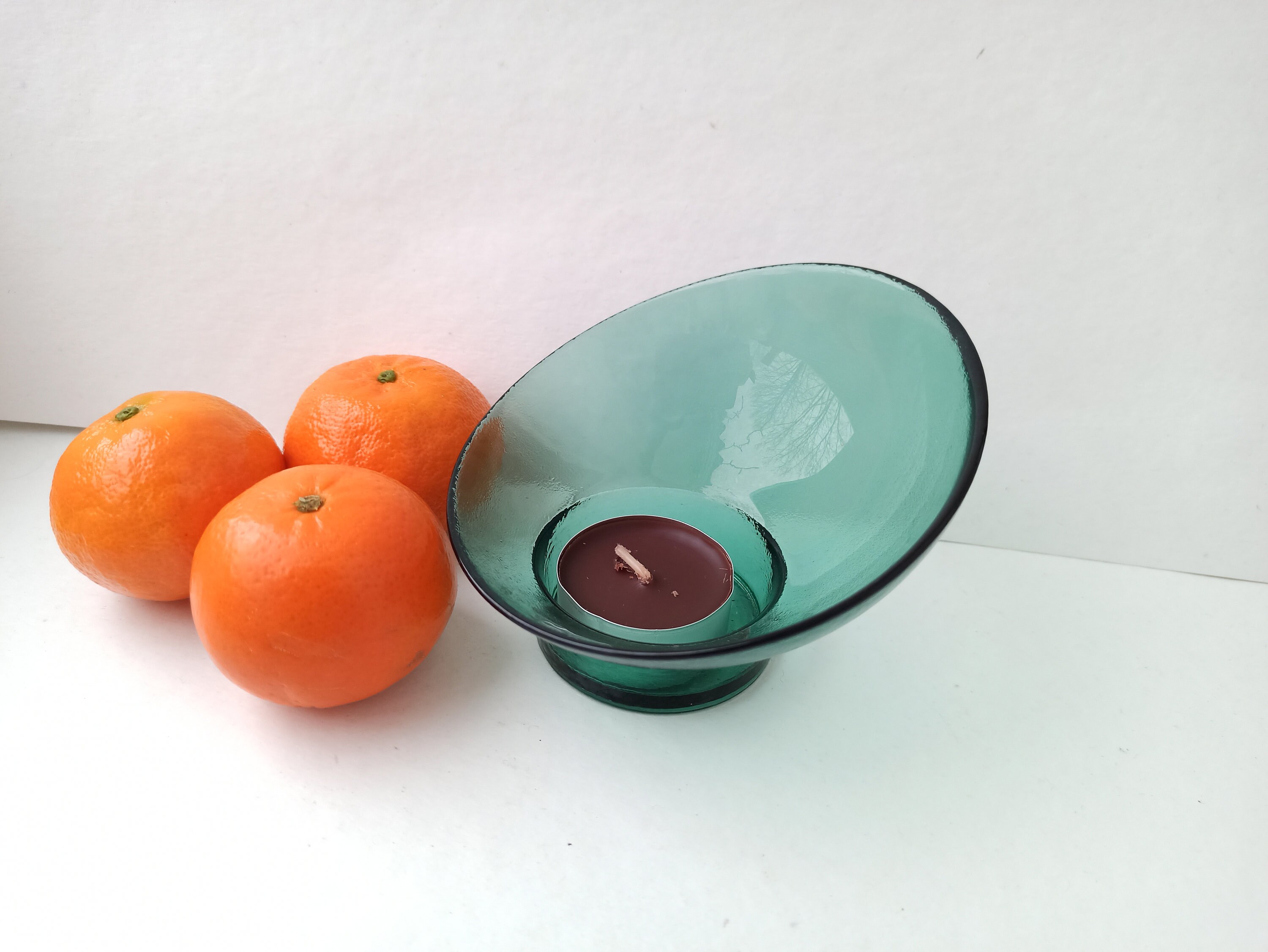 Original Vintage Green Glass Candlestick Scandinavian Design - Etsy