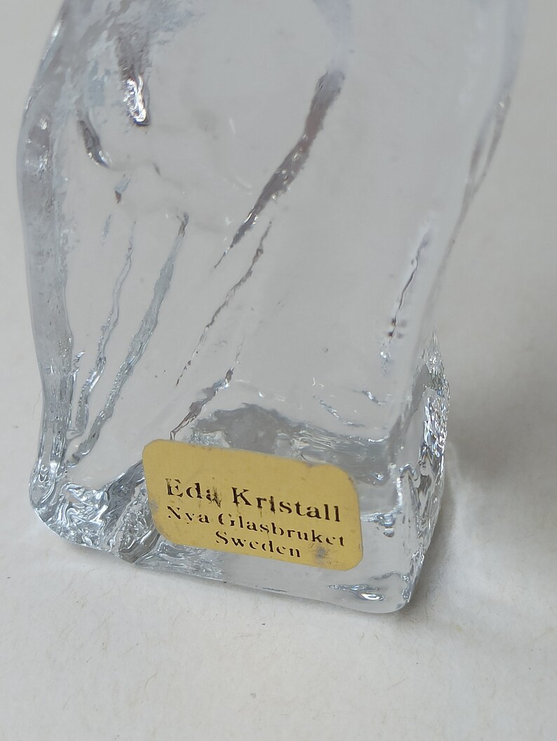 Vintage Eda Kristall Nya Glasbruket Glass OWL Sweden 1970s - Etsy