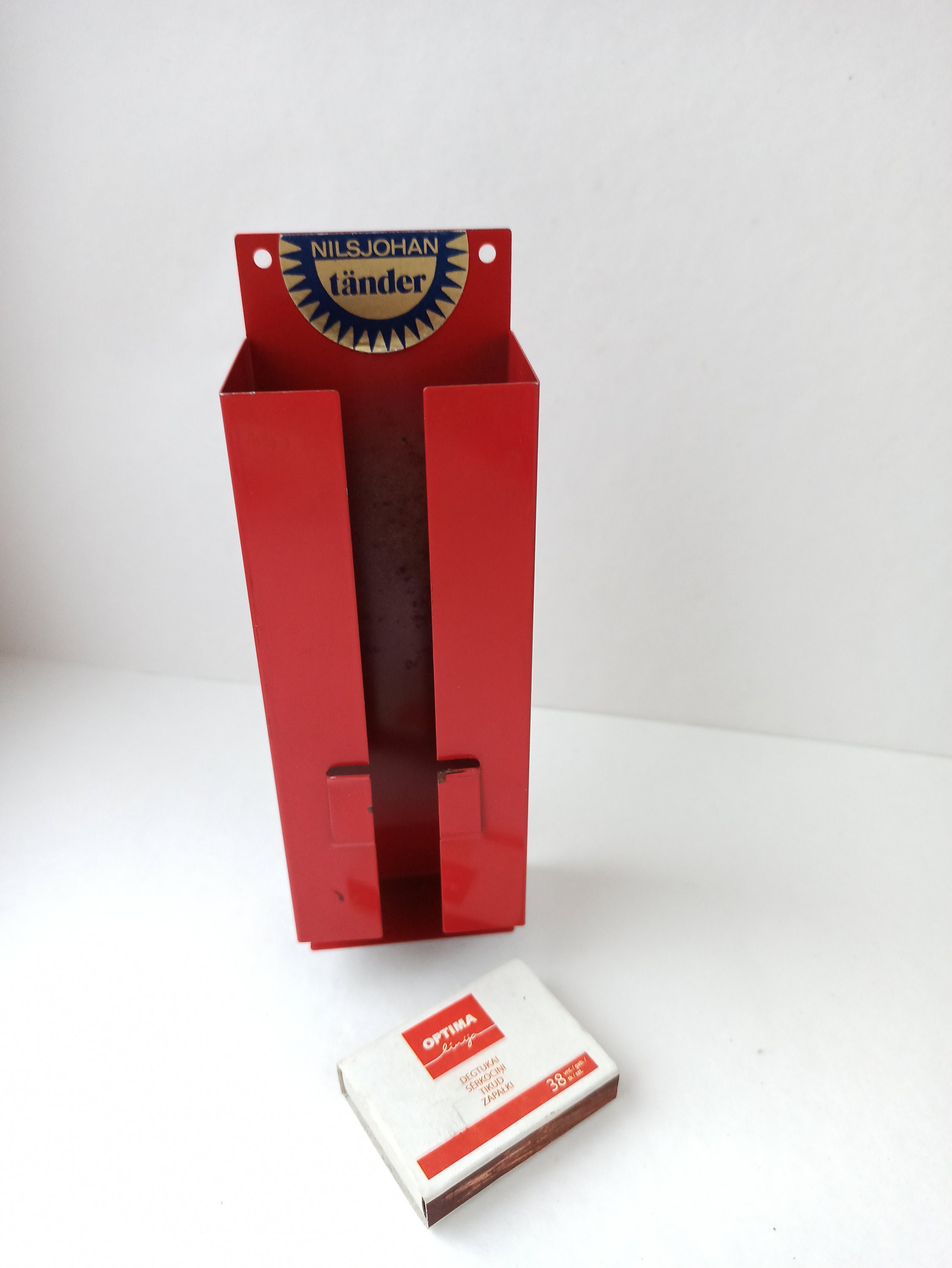 Vintage Swedish matchbox lights up Nils Johans Design Red | Etsy