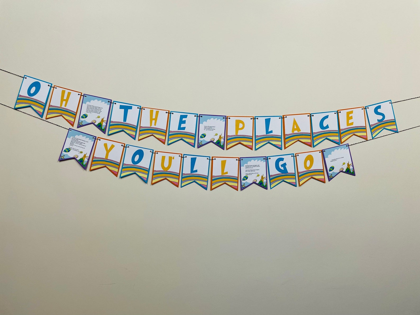 Oh the Places You'll Go Banner digital Instant - Etsy