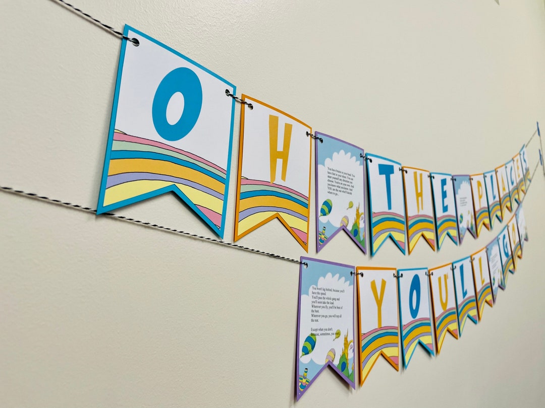 Oh the Places You'll Go Banner (digital - Instant Download) - Etsy