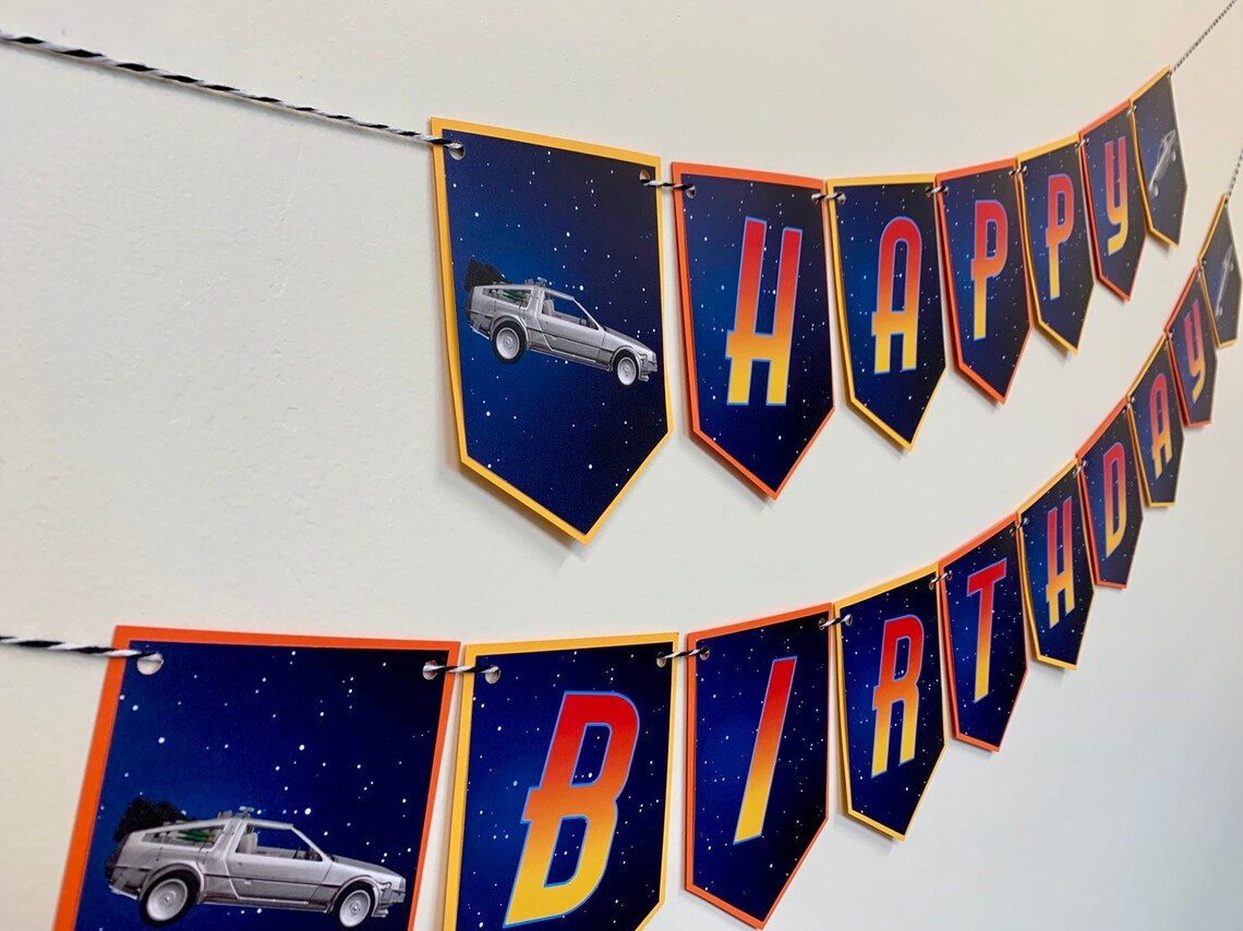 Back to the Future Birthday Banner digital Instant - Etsy