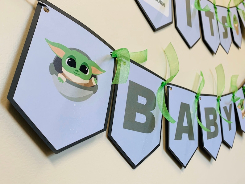 Star Wars Baby Yoda Themed Baby Shower Banner Digital | Etsy