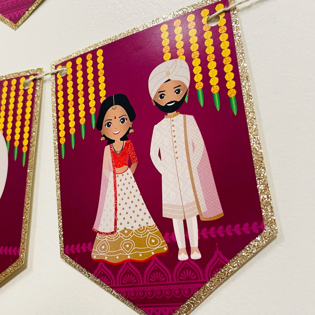 Just Married - Indian Wedding Banner (digital - Instant Download) - Etsy