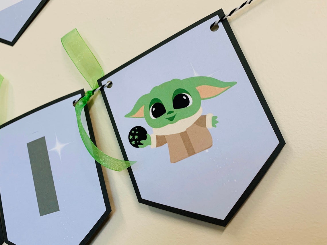 Star Wars Baby Yoda Themed Baby Shower Banner Digital | Etsy