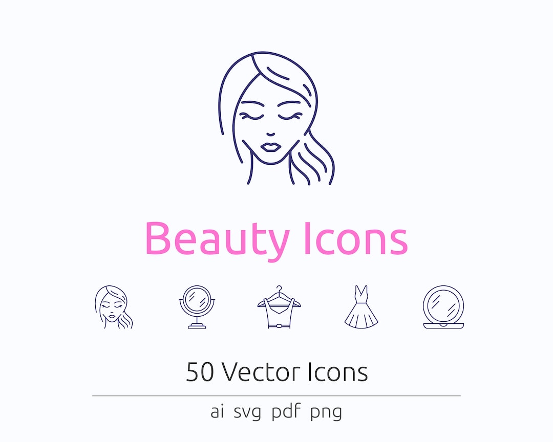 Beauty Icons in Vector and PNG - Etsy
