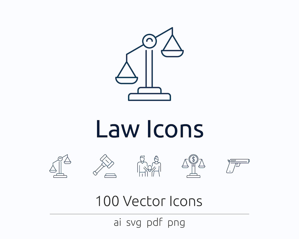Law Icons in Vector and PNG - Etsy