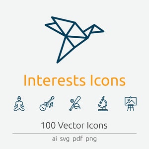 Interests Icons in Vector and PNG | Etsy