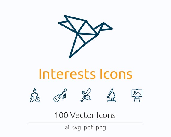 Interests Icons in Vector and PNG | Etsy