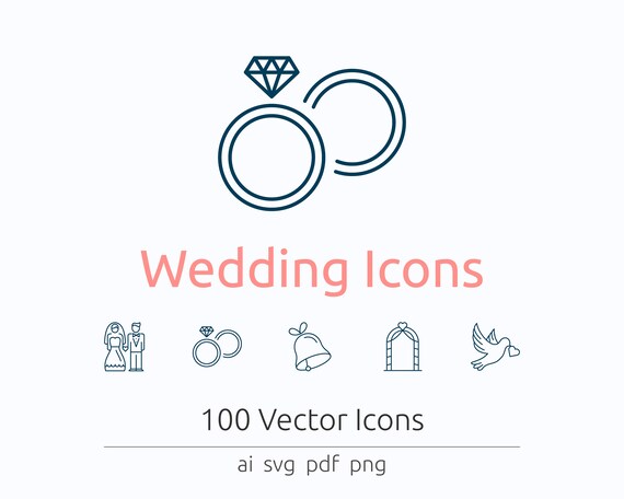 Wedding Icons in Vector and PNG - Etsy