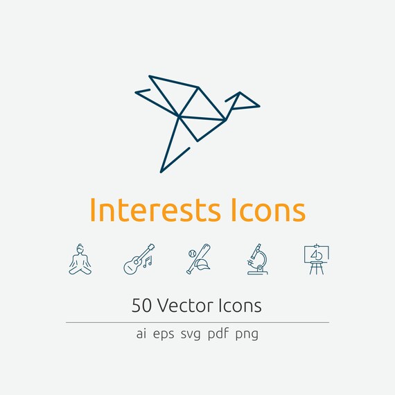 Interests Icons in Vector and PNG | Etsy