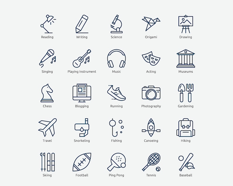 Resume Icons in Vector and PNG - Etsy
