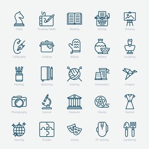 Interests Icons in Vector and PNG - Etsy