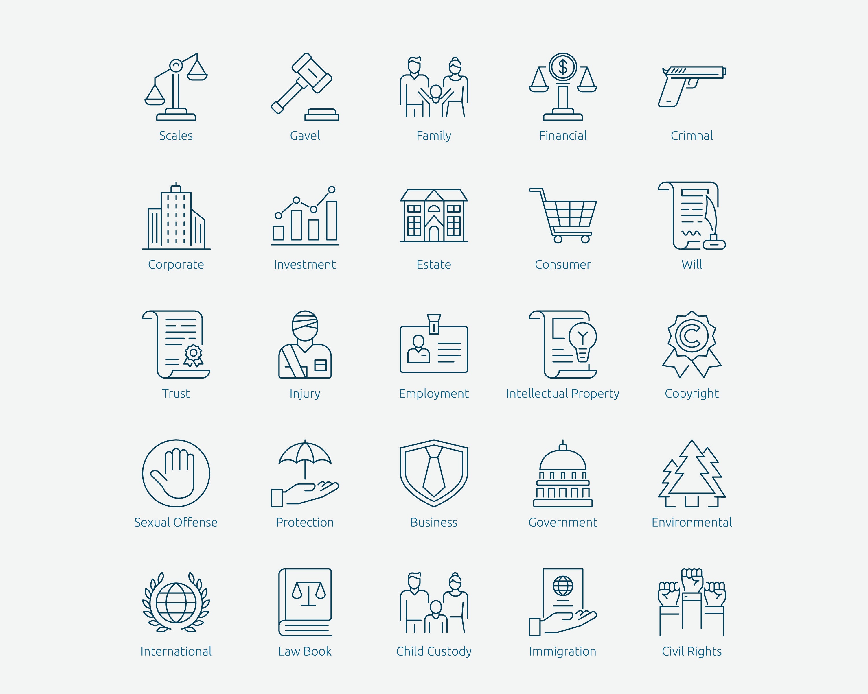 Law Icons in Vector and PNG - Etsy