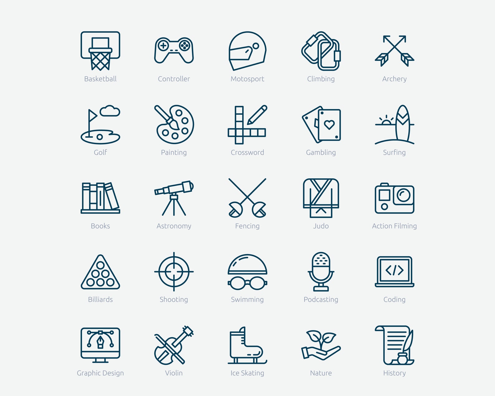 Interests Icons in Vector and PNG - Etsy